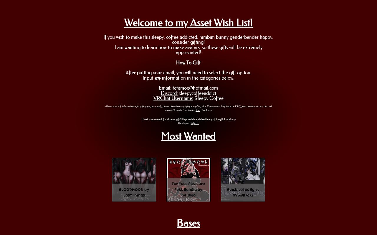 Asset Wish List